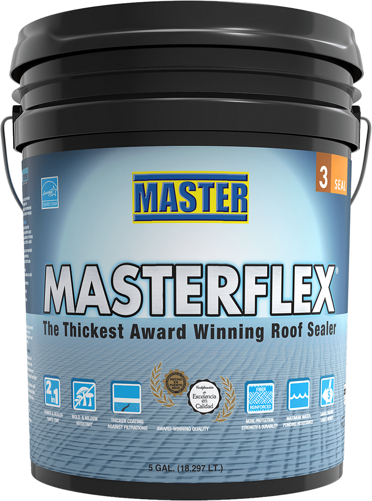 Masterflex Roof Sealer 2 in 1 Fiber Reinforced 100% Elastomeric, White ...