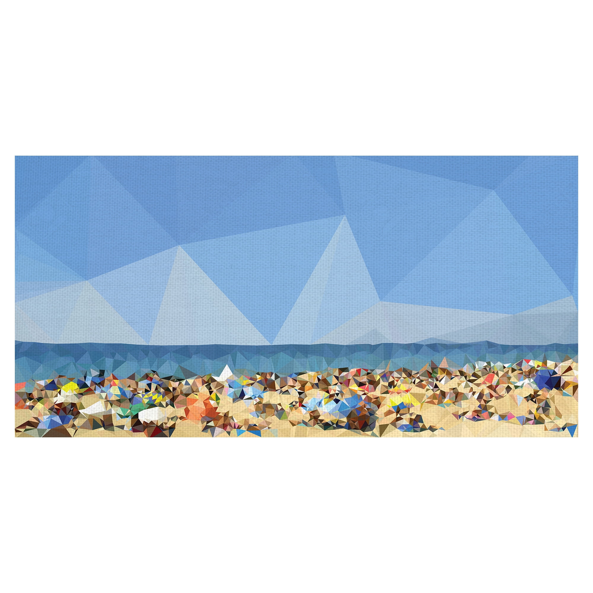 Masterpiece Art Gallery Beach Geometric Fragments C by The Studio Canvas Art Print 24" x 48 ...
