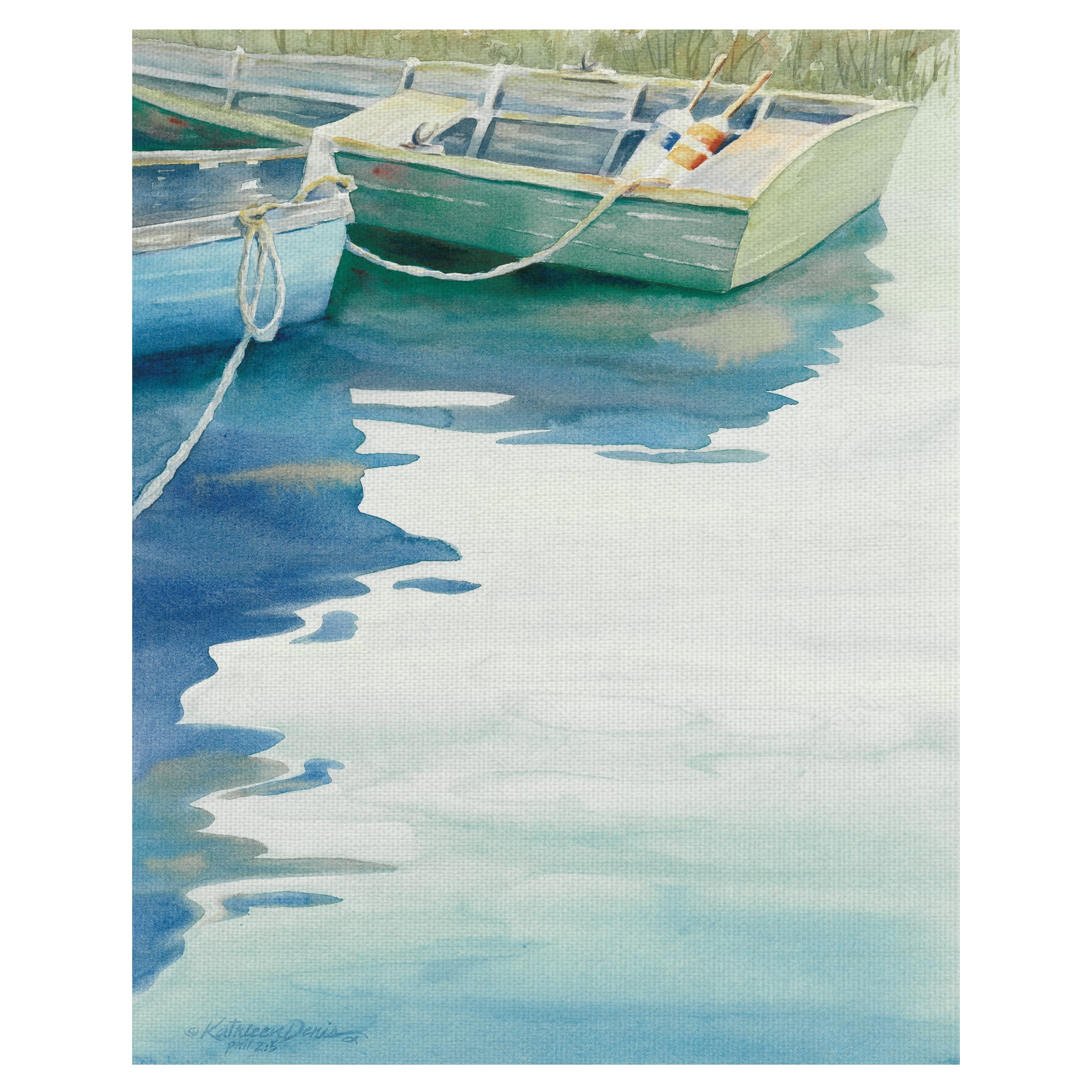 Masterpiece Art Gallery Boat Reflections - Coastal Home Decor - Walmart.com