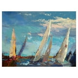 Free Shipping! Masterpiece Art Gallery Coastal Sailboat Canvas Art ...