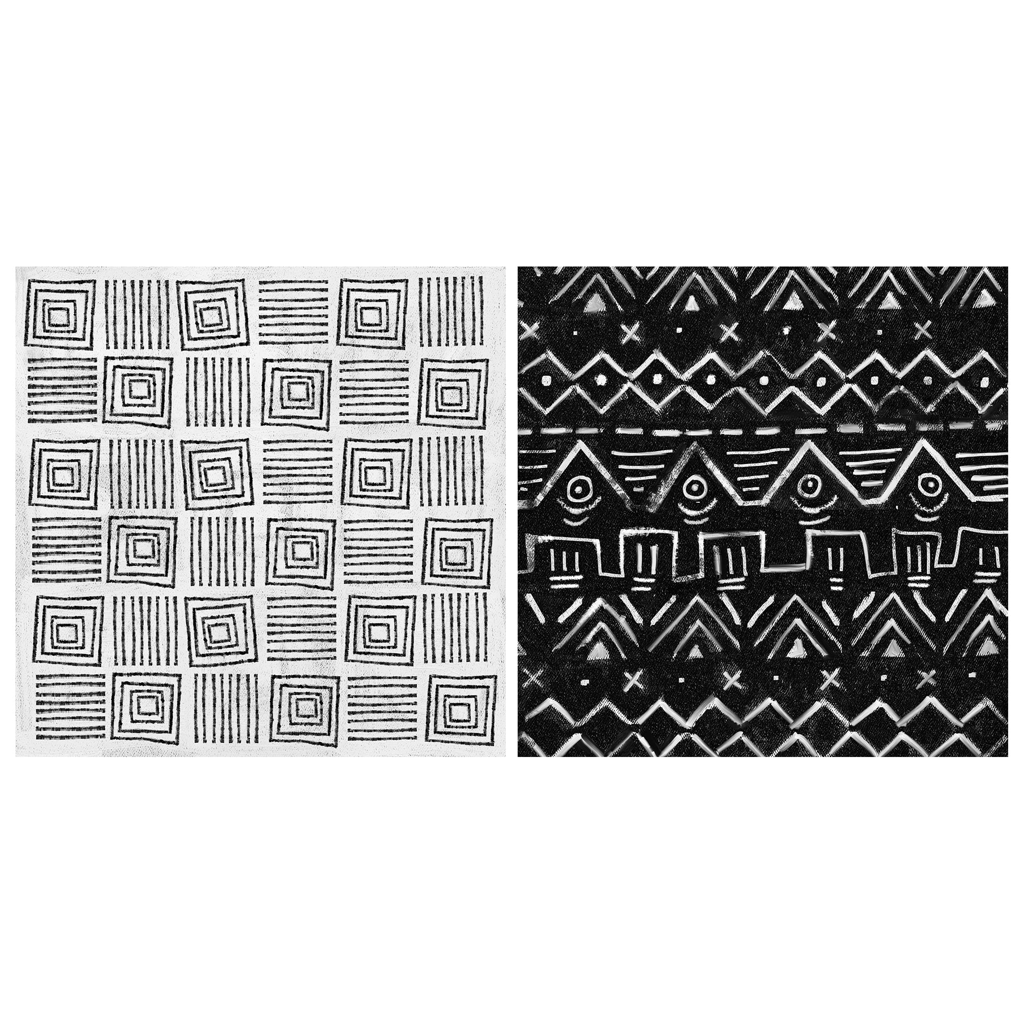 Masterpiece Art Gallery Mudcloth Patterns I & II by Studio Arts Canvas ...