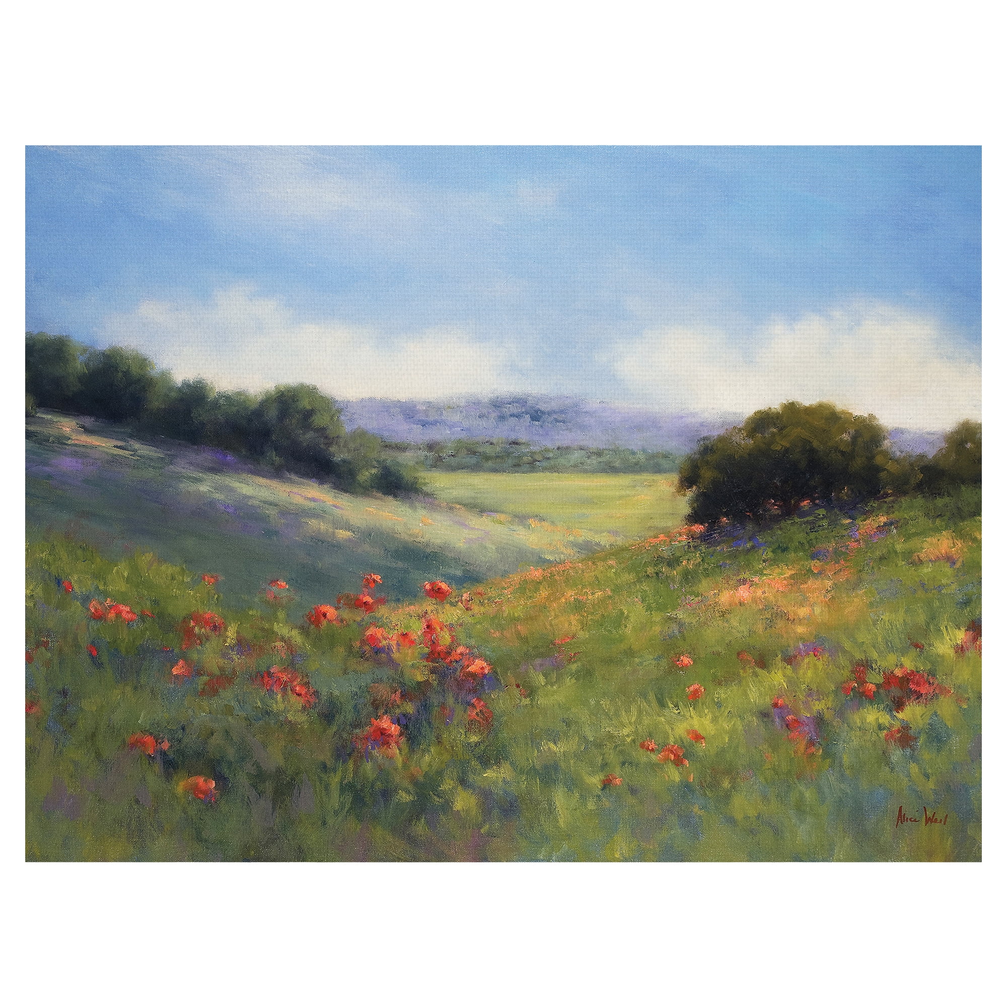 Masterpiece Art Gallery Poppies with a View Green Meadow by Alice Weil ...
