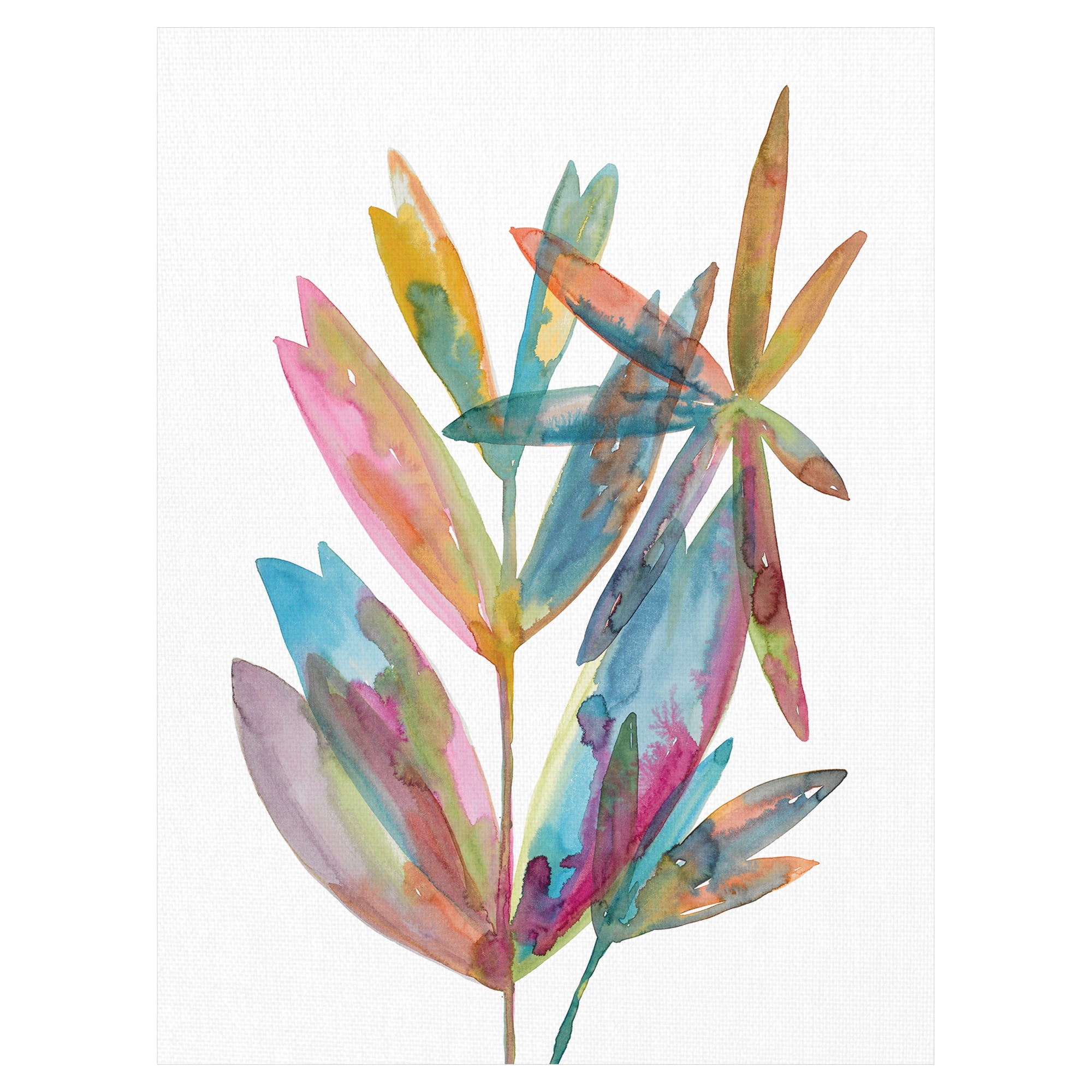 Art Gallery Rainbow Wish Canvas Print - Vibrant Floral Watercolor Design - Walmart.com