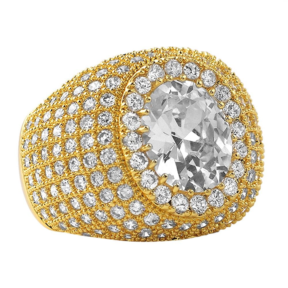 Masterpiece Gold CZ Bling Bling Ring (8) - Walmart.com