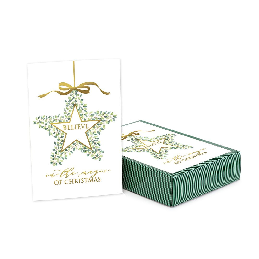 Masterpiece Magic Of Christmas Cards / 16 Boxed Believe Star Seasonal ...