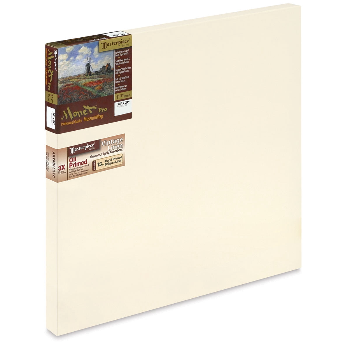 Masterpiece Monet Pro Linen Canvas - 24" x 24", Oil Primed - Walmart.com