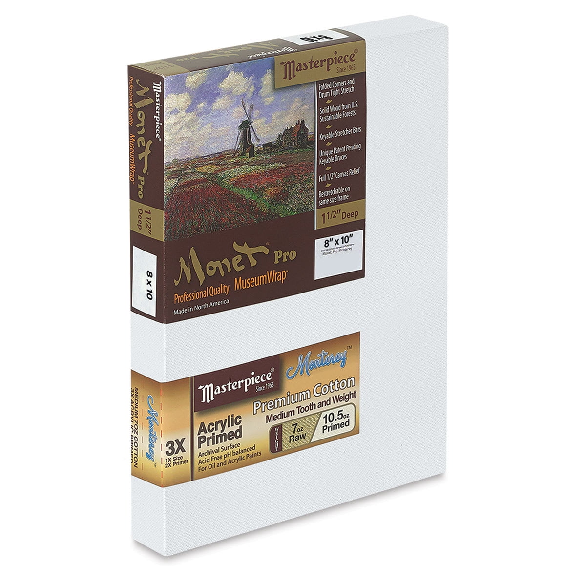 Masterpiece Monet Pro Monterey Cotton Canvas - 8" x 10", 1-1/2" Profile ...