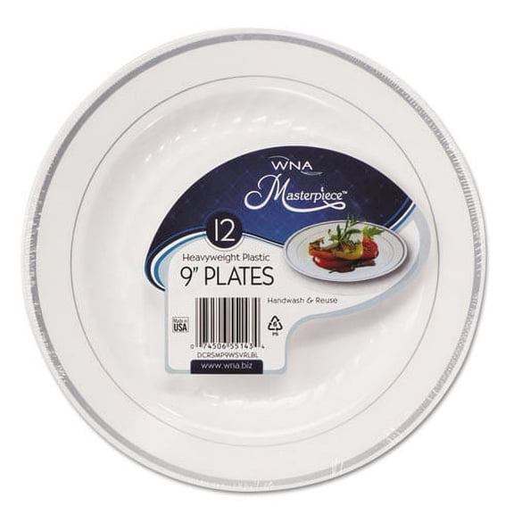 Classicware Plastic Dinnerware Plates, 10.25" Dia, Clear, 12/pack ...