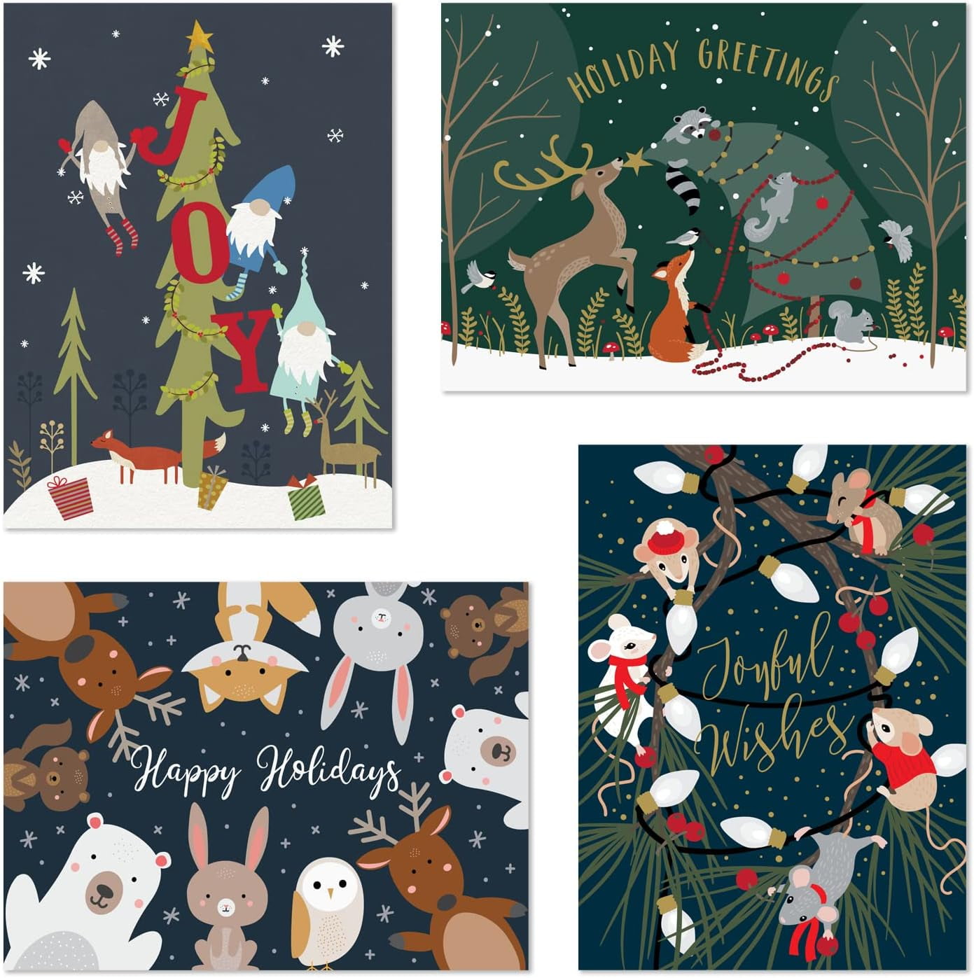 Masterpiece Studios 16-Count Boxed Assorted Holiday Cards, 4 each of 4 ...