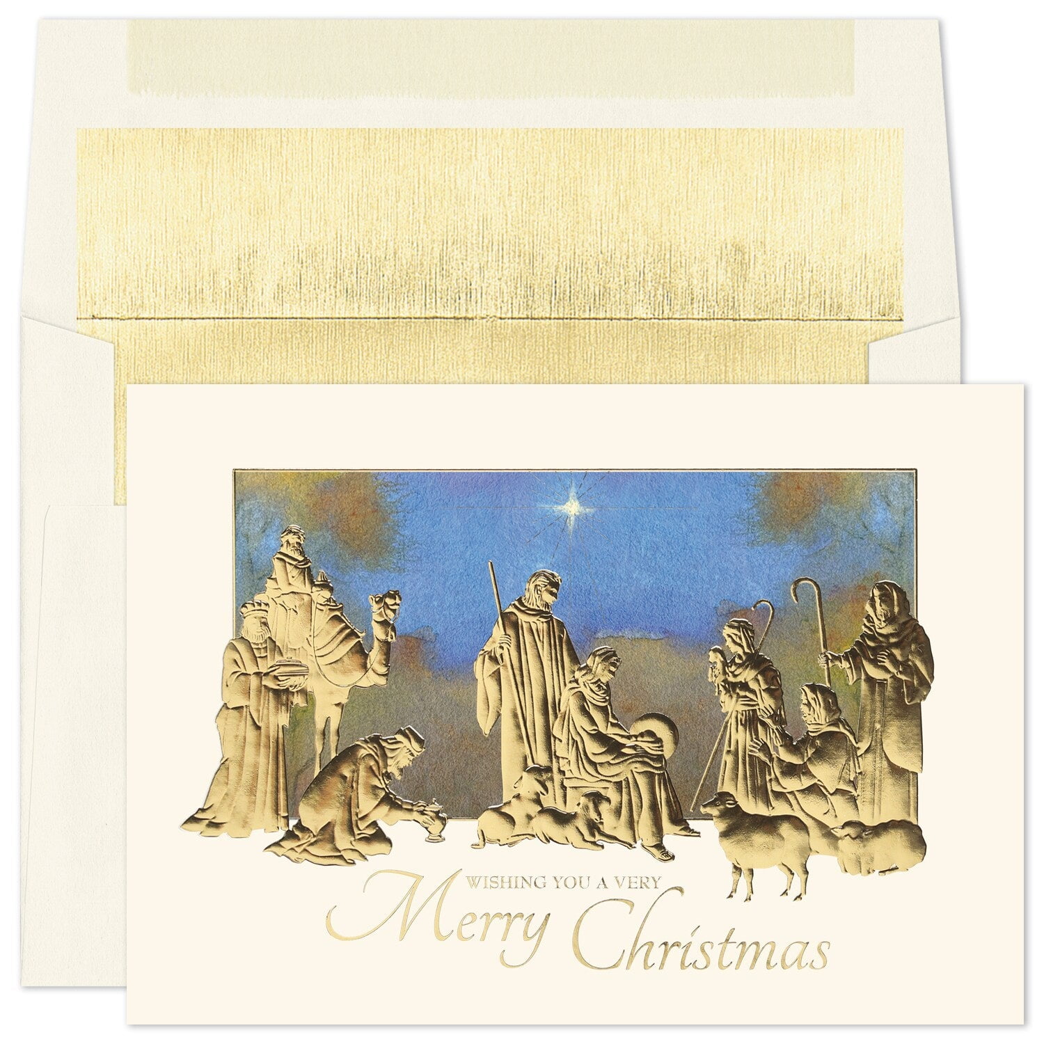 Masterpiece Studios Golden Nativity Religious Christmas Cards, 15 Count ...