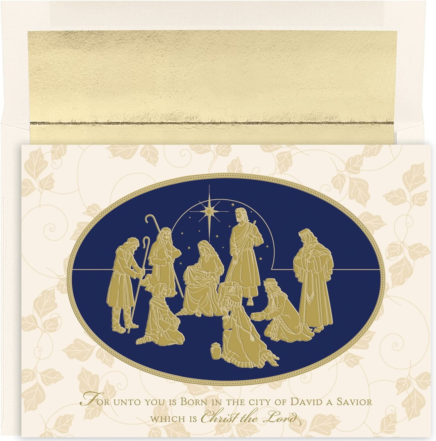 Masterpiece Studios Holiday Collection Gold Nativity Greetings, 16 ...
