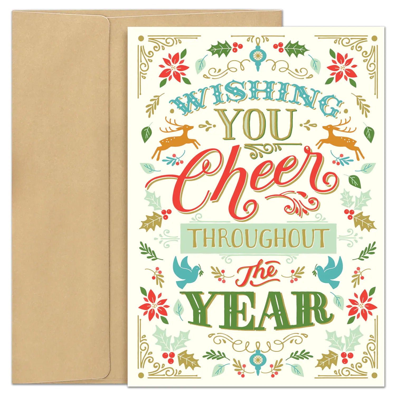 Masterpiece Studios Hollyville 16 Christmas Cards in a Keepsake Box, Cheer Thru the Year, 5.6" x ...