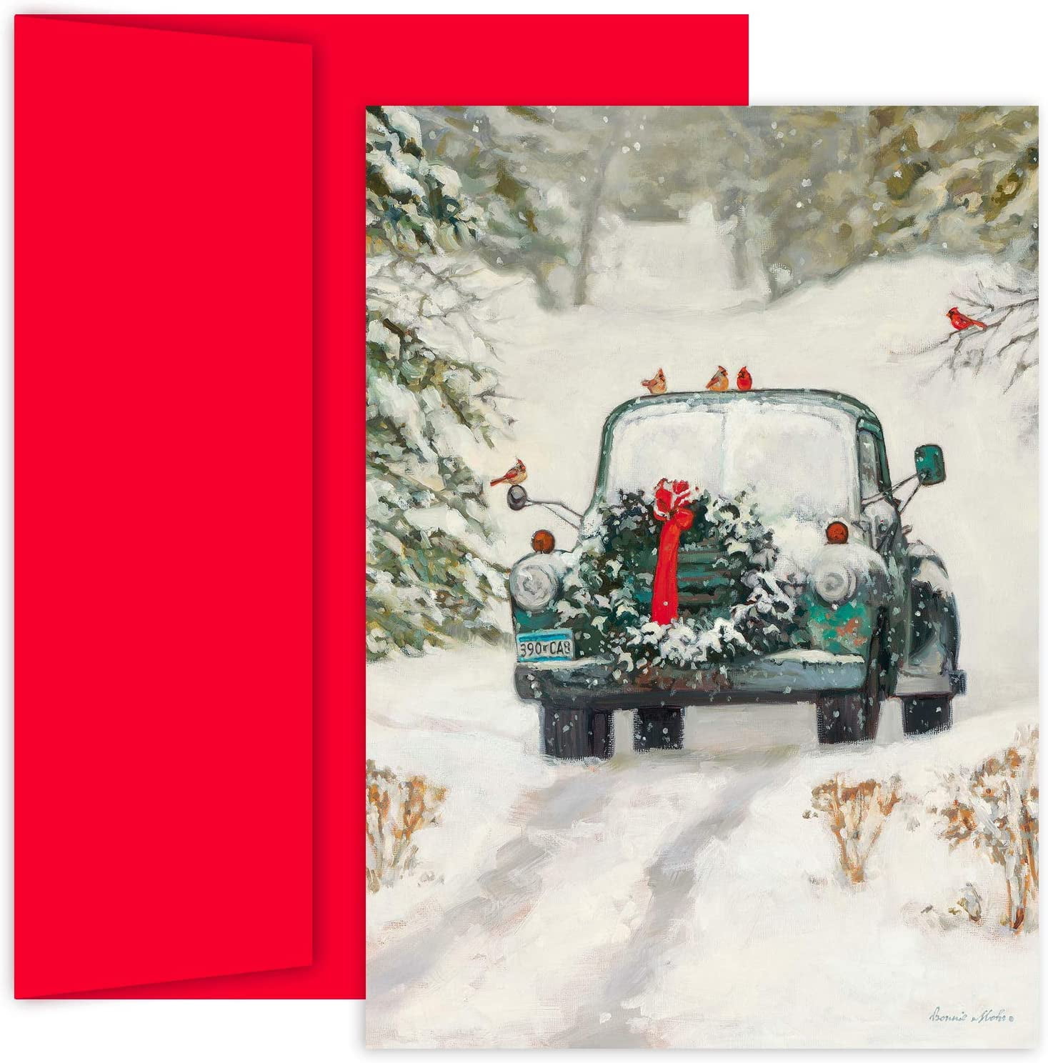 Masterpiece Studios Hollyville Classic Car Christmas Cards, 16-Count ...