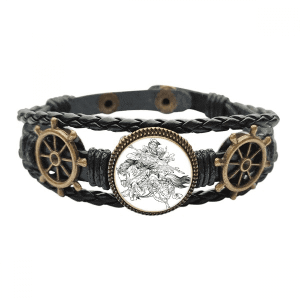 Masterpiece The Romance Three Kingdoms Leather Braided Ocean Bracelet ...