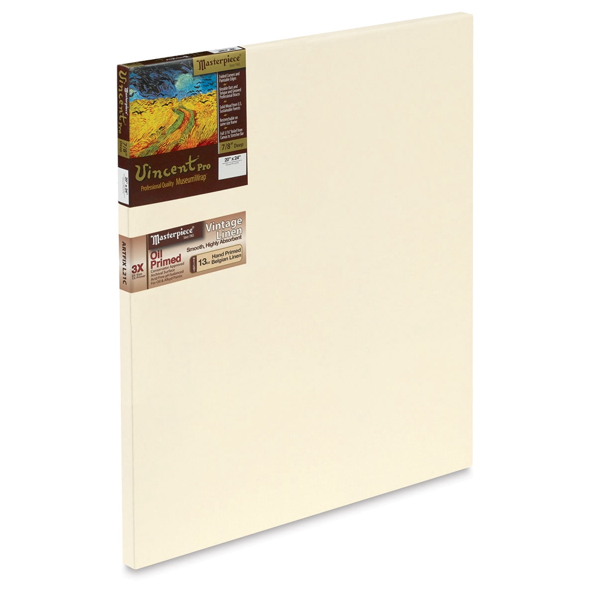 Masterpiece Vincent Pro Artfix Linen Canvas - 20" x 24", Oil Primed ...