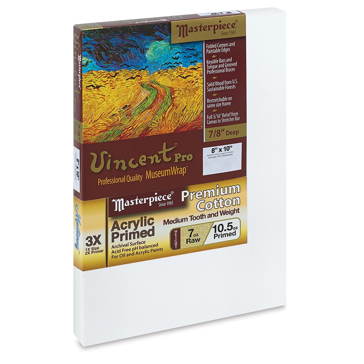 Masterpiece Vincent Pro Monterey 7/8" Profile Cotton Canvas - 8" x 10 ...