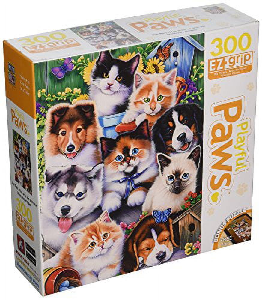 MasterPieces Playful Paws Pet Pals EZ Grip Jigsaw Puzzle, Art by Jenny ...