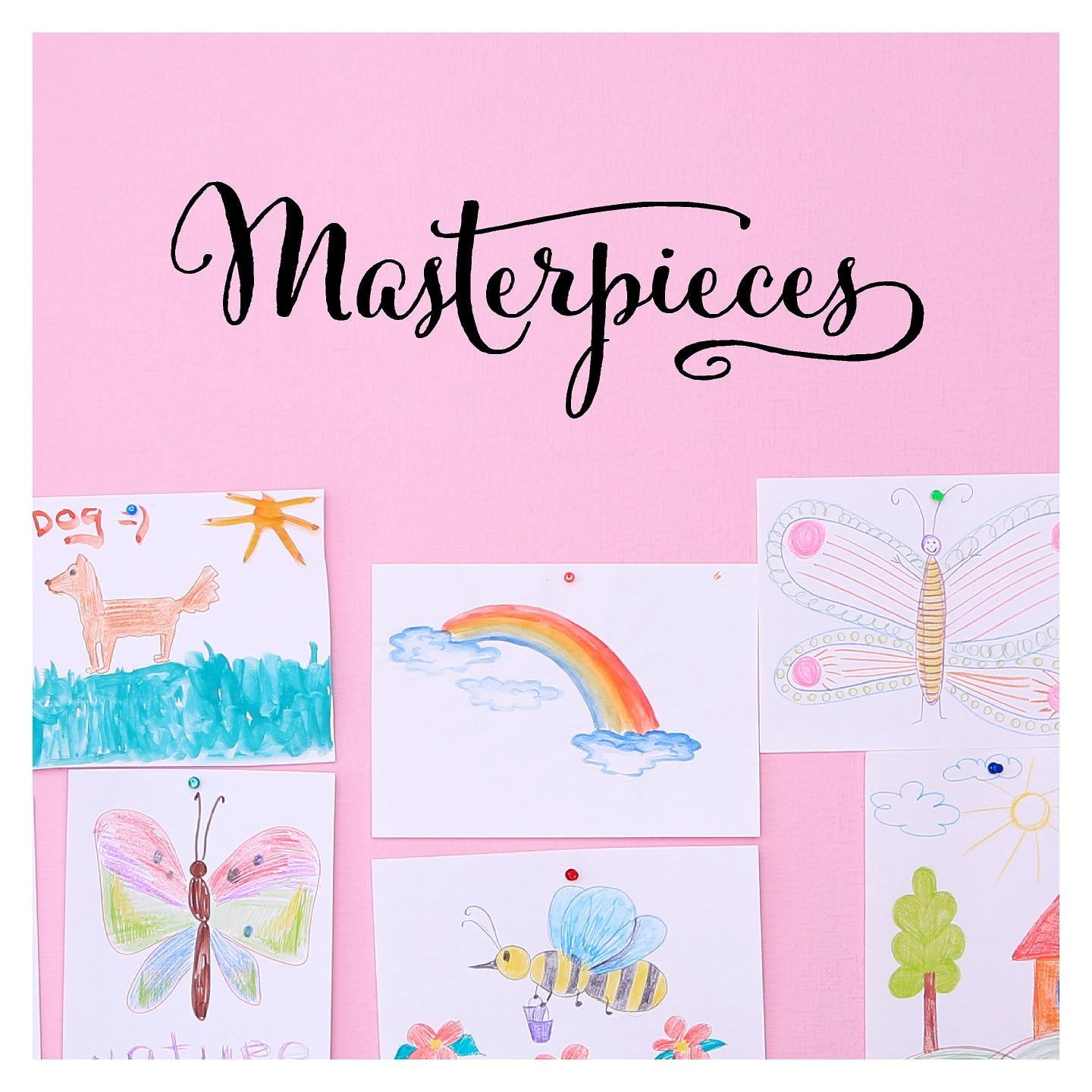 Masterpieces Vinyl Lettering Wall Decal Sticker Kids Art Word Fun Kids ...