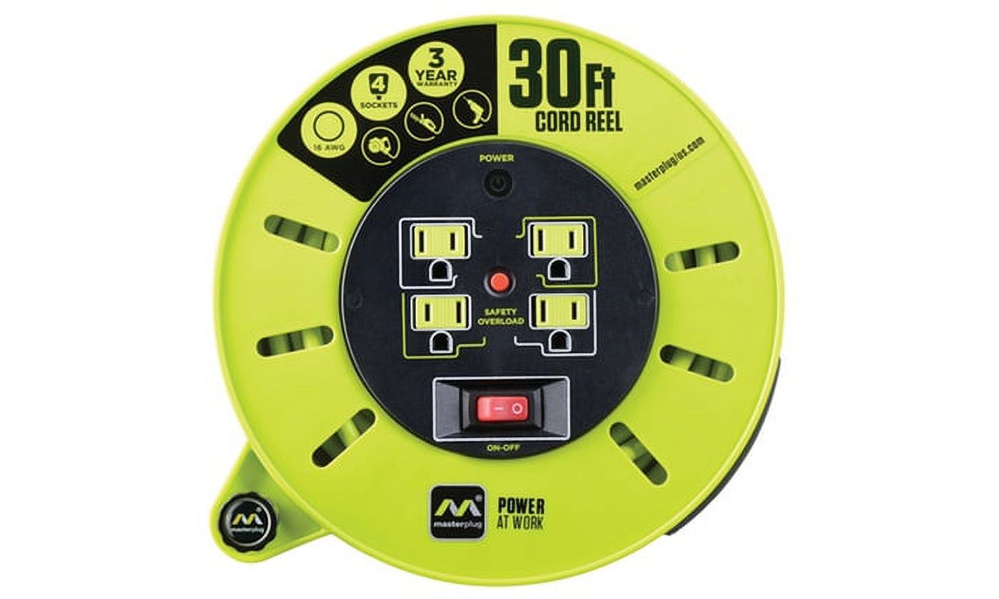 Masterplug 60ft Extension Cord Reel - Walmart.com