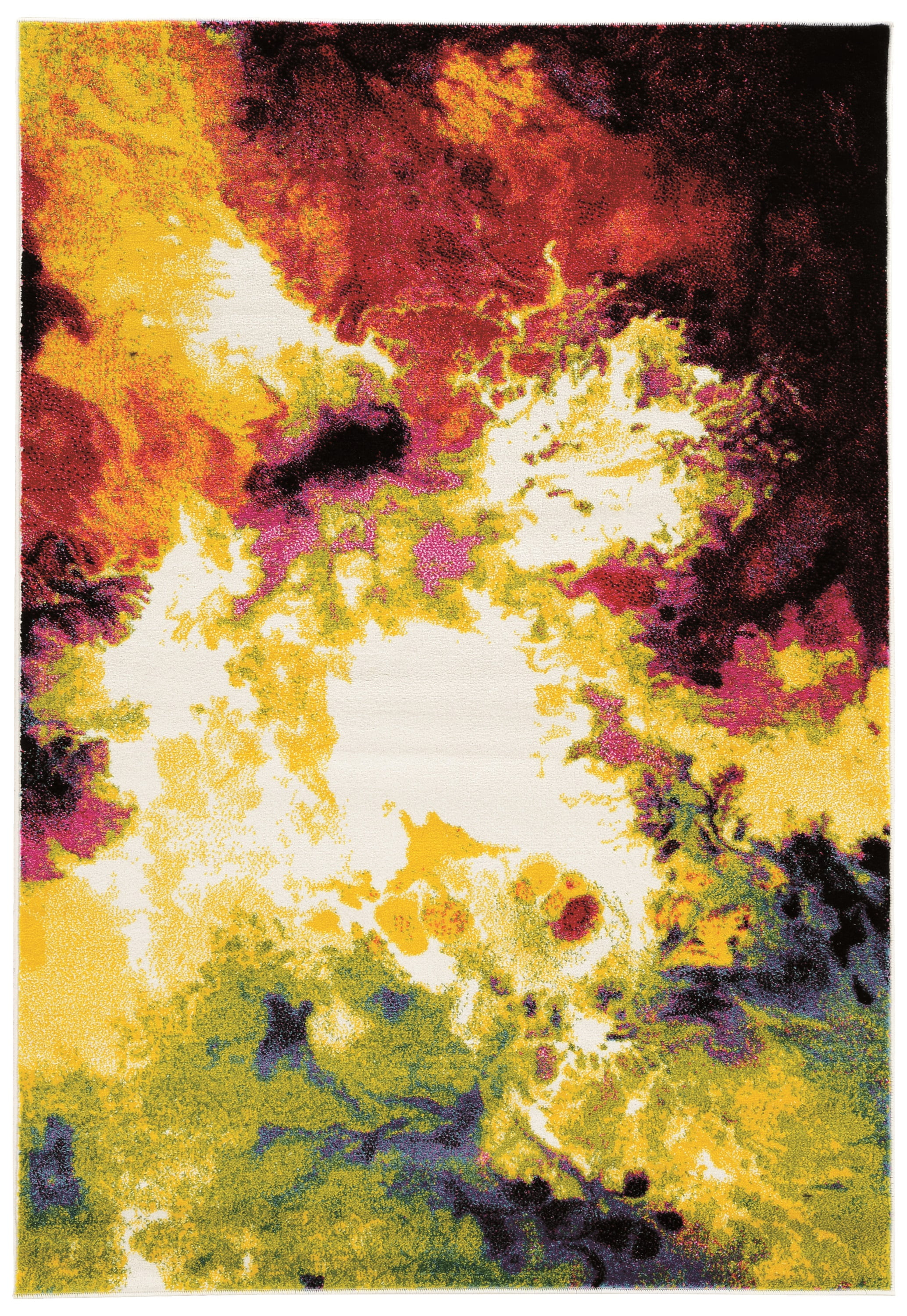 Masters Colorvolcano Ivory Rug 5x7.6 Artistic Design Easy Care ...