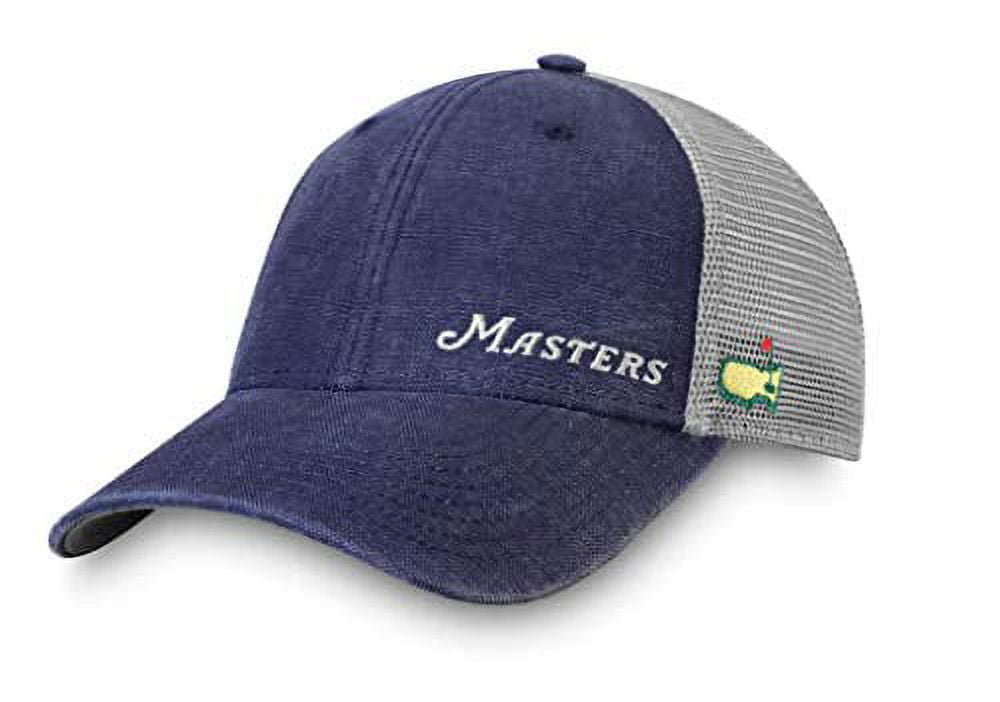 Masters Embroidered Logo Navy Mesh Men's Snapback Hat Augusta National ...