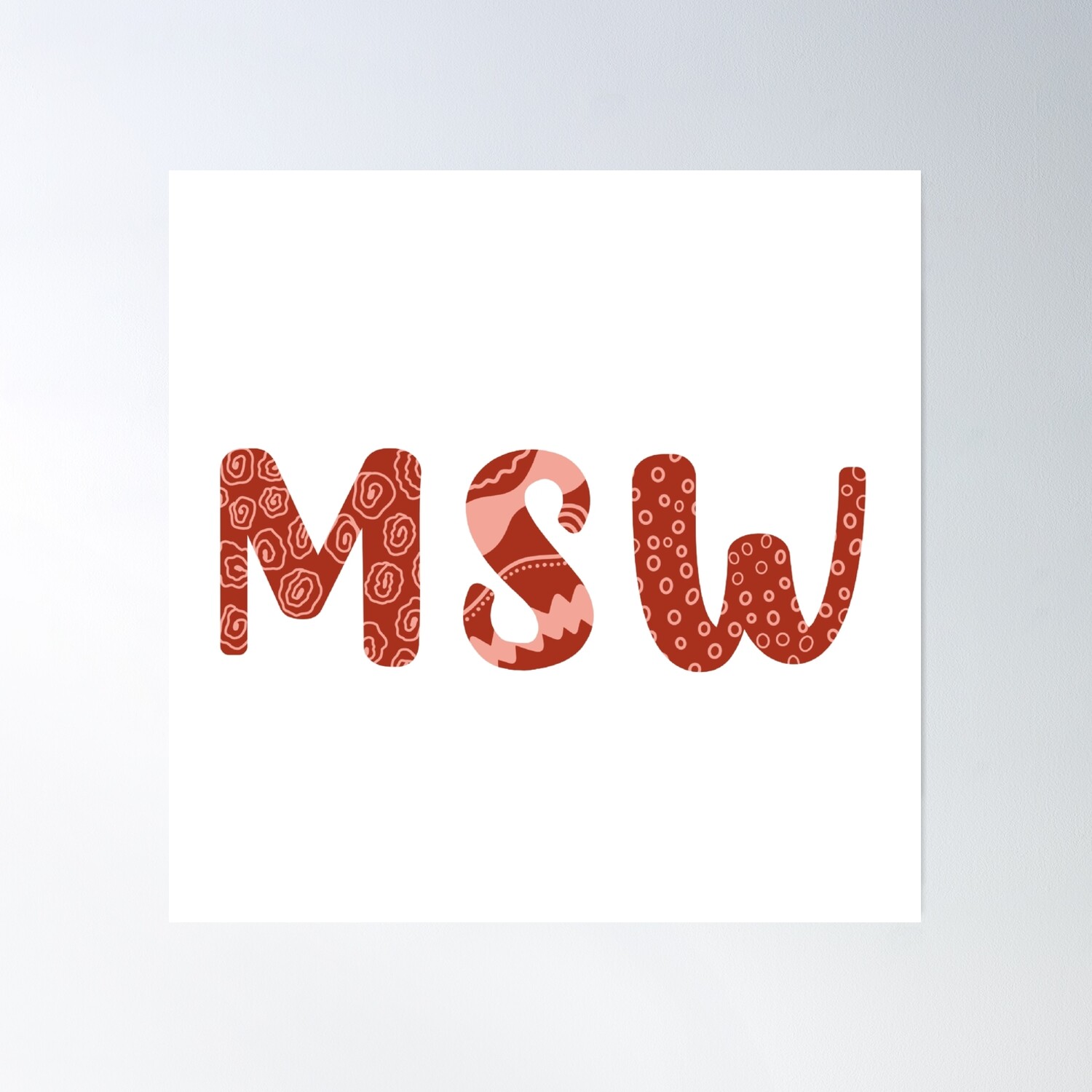 Masters Of Social Work Poster Wall Art, Modern Wall Decor, 24x24 ...