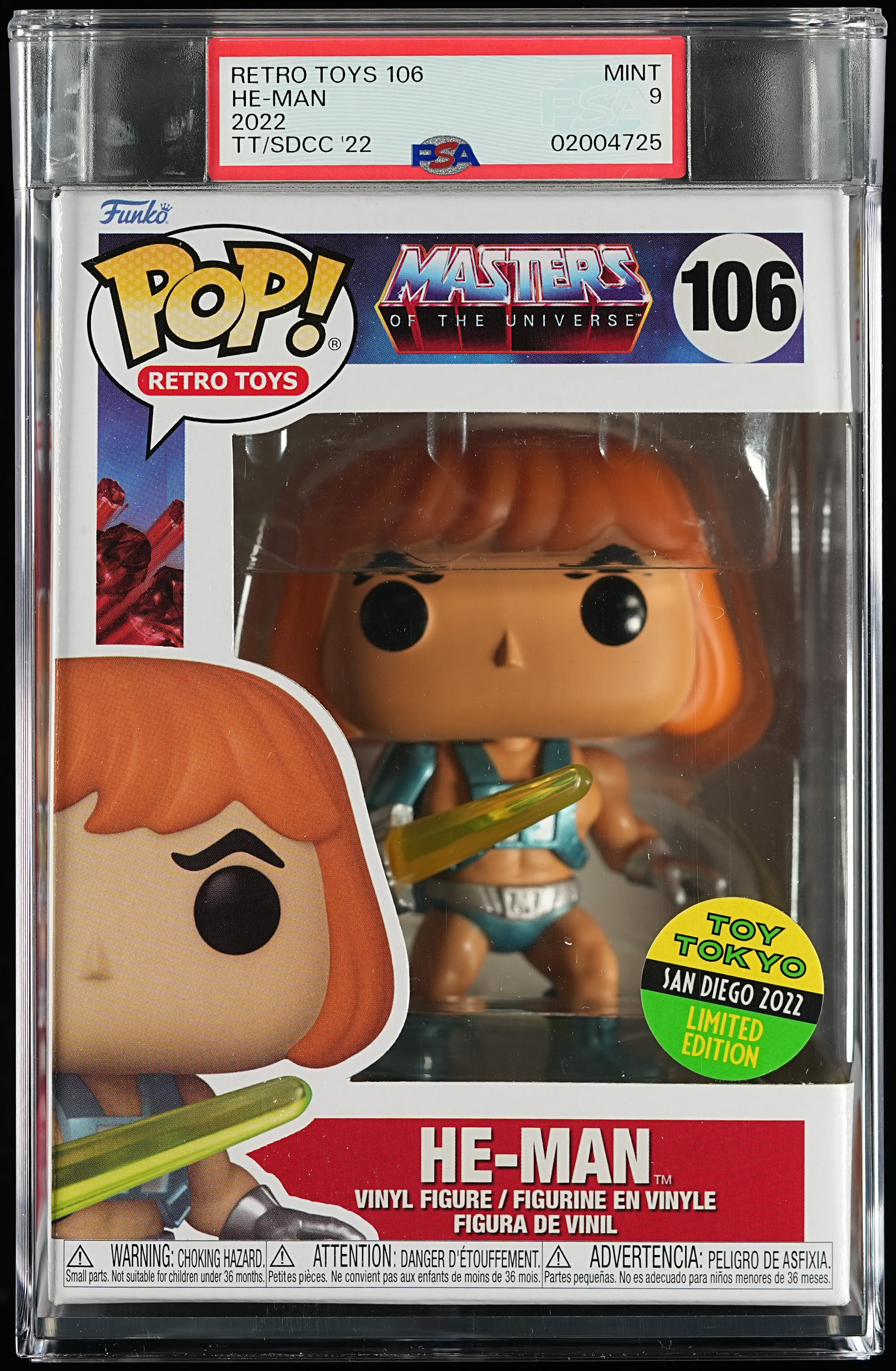 Masters of the Universe, PSA Graded 9 MINT, He-Man Collectible Vinyl ...
