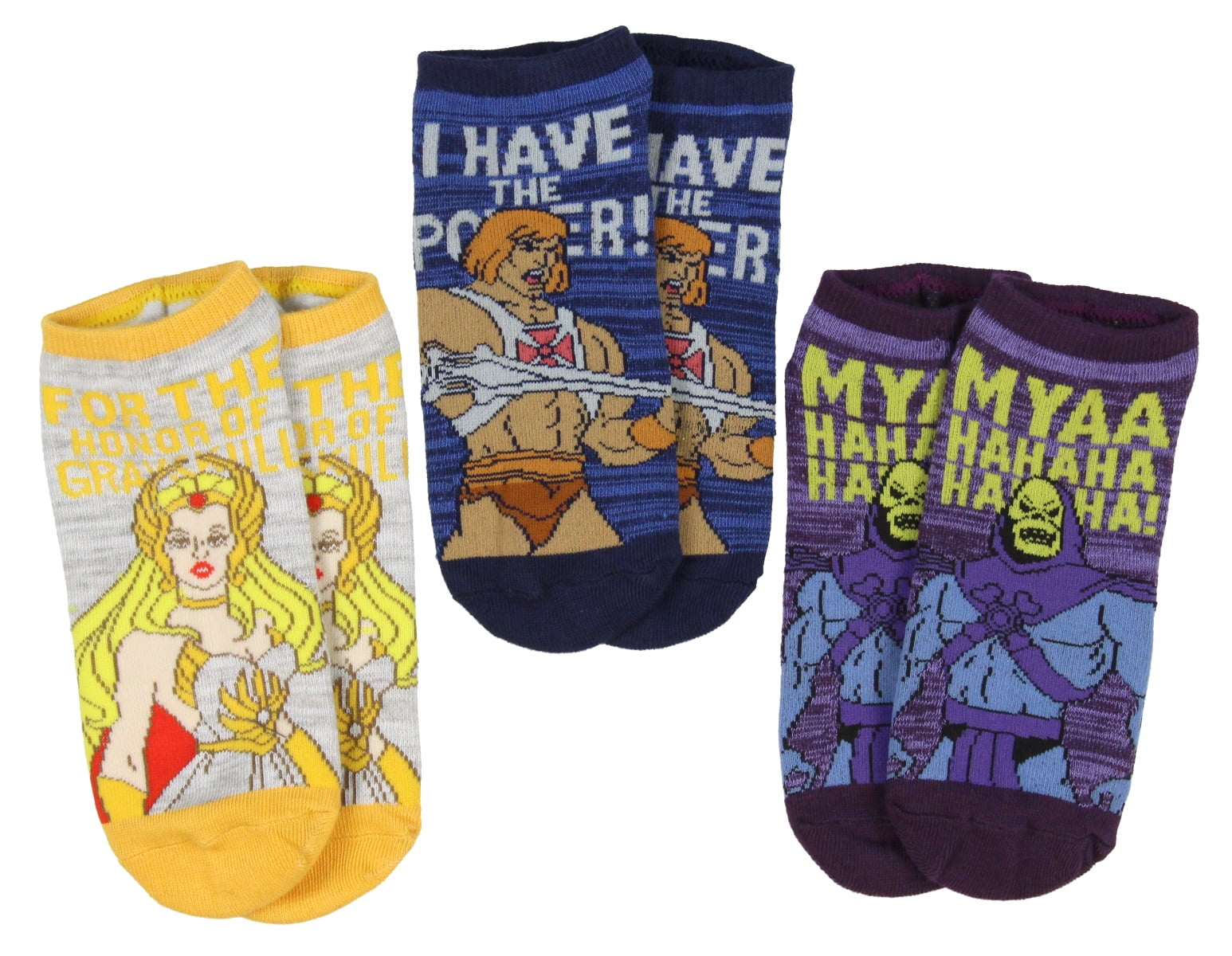 Masters of the Universe Character Ankle Socks He-man Skeletor She-ra 3 ...