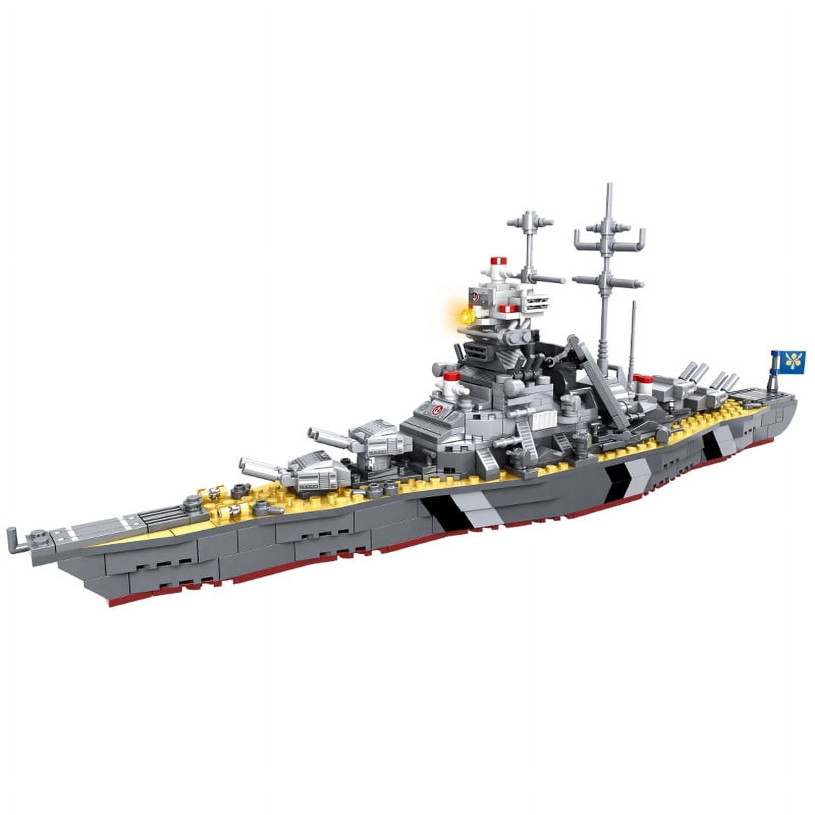 Mastertop Bismarck Battleship Building Block Kit - Large Military World ...