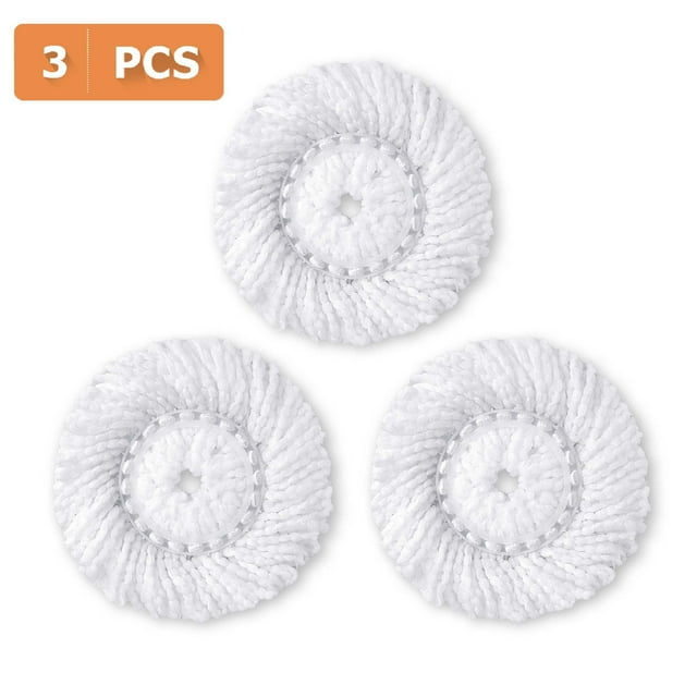 Mastertop Spin Mop Head Refills,White Microfiber Washable Mop Heads ...