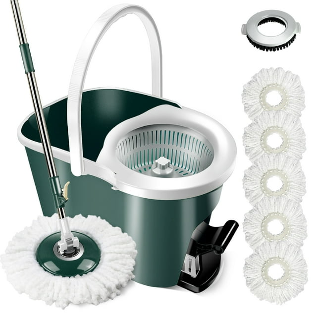 Mastertop Spin Mop and Bucket System with Wringer Set ,Mop Bucket for ...
