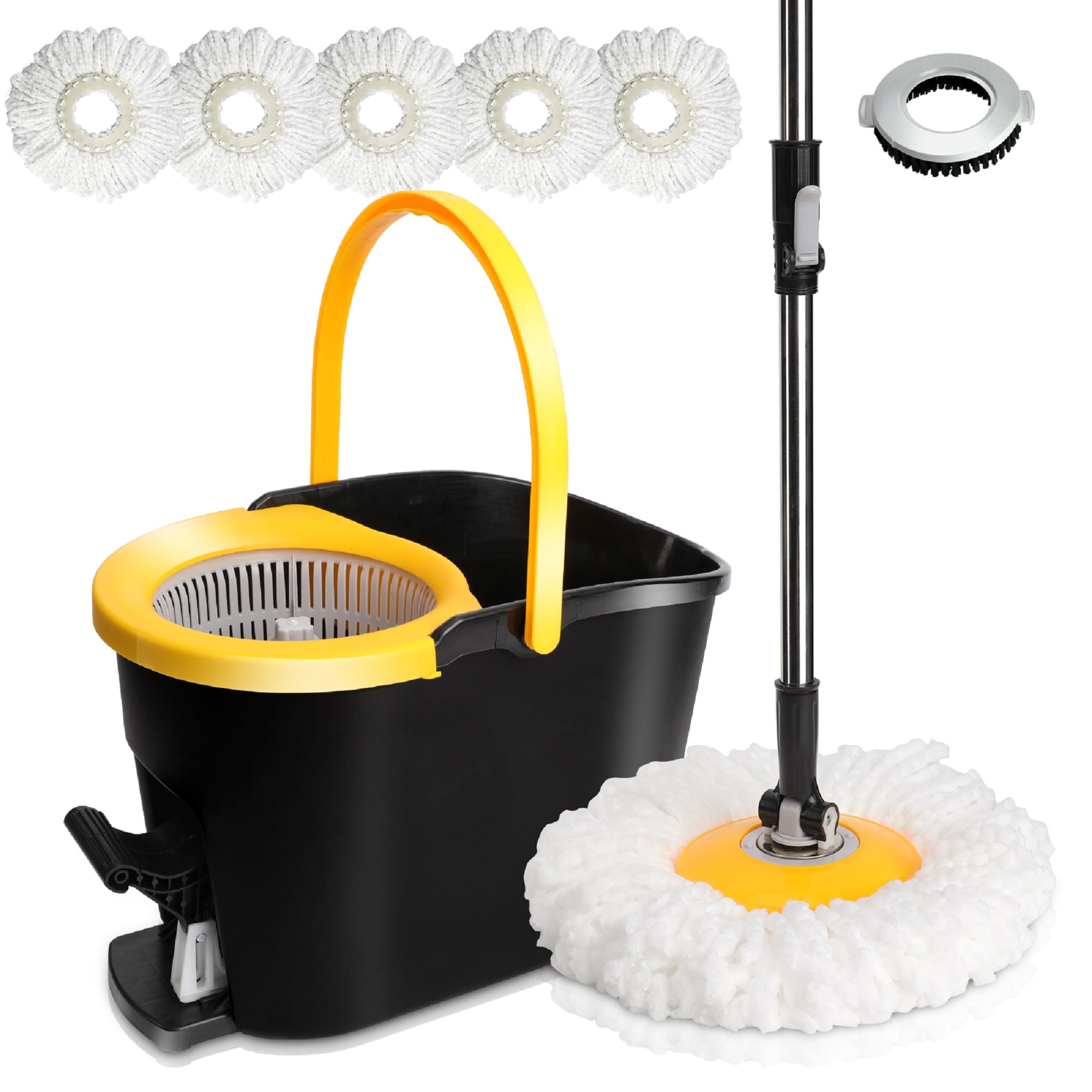 Mastertop Spin Mop and Bucket System with Foot Pedal, Dirty Water ...