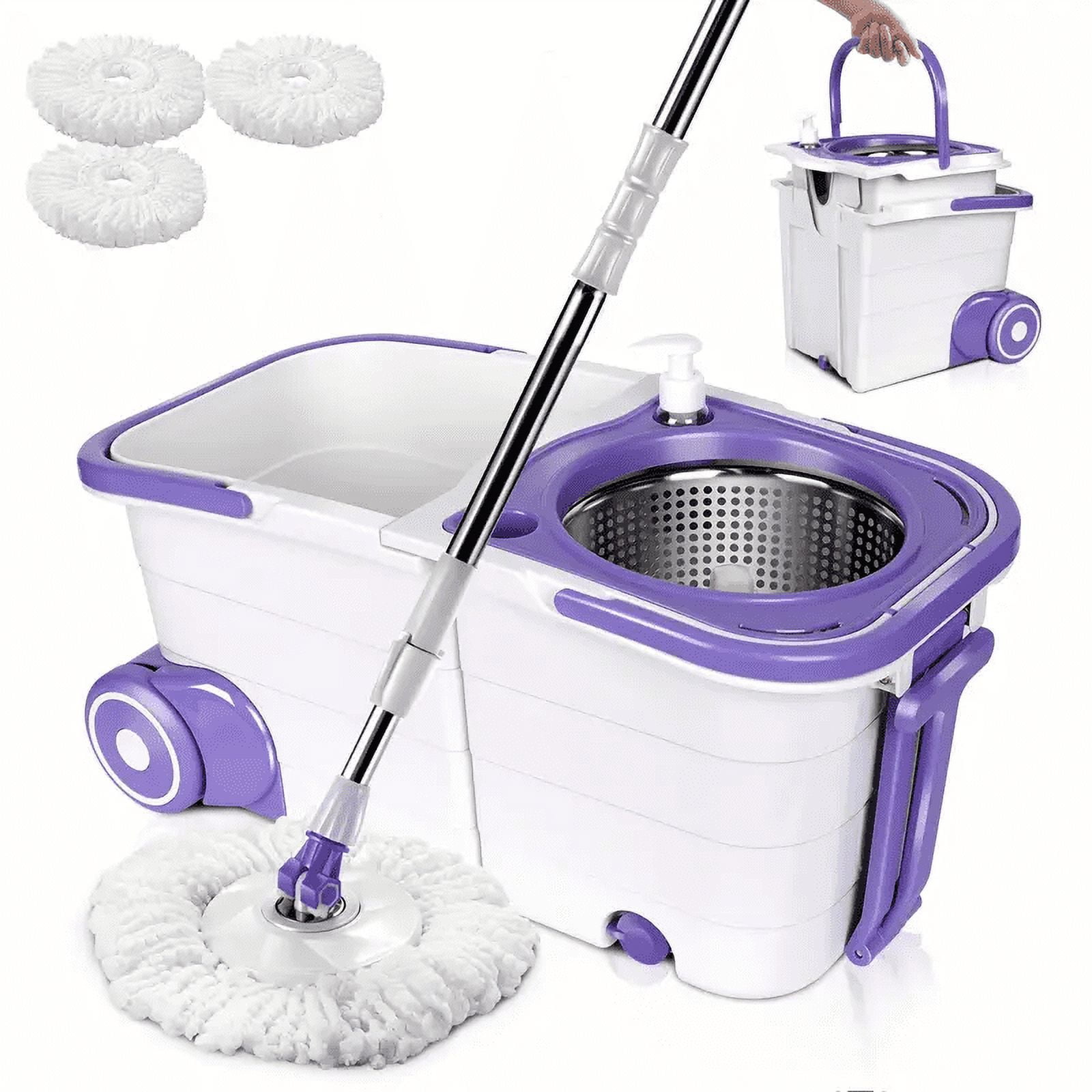 Mastertop Spin Mop and Bucket with Wringer Set for Floor,Detachable Mop ...