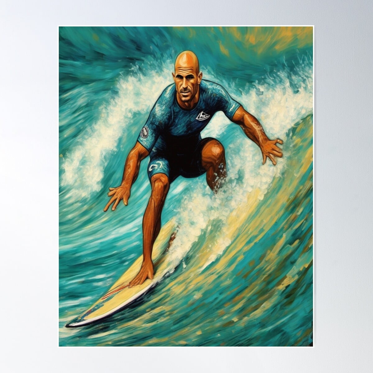 Mastery At Sea: Kelly Slater And The Spectacular Wave Poster Wall Art ...