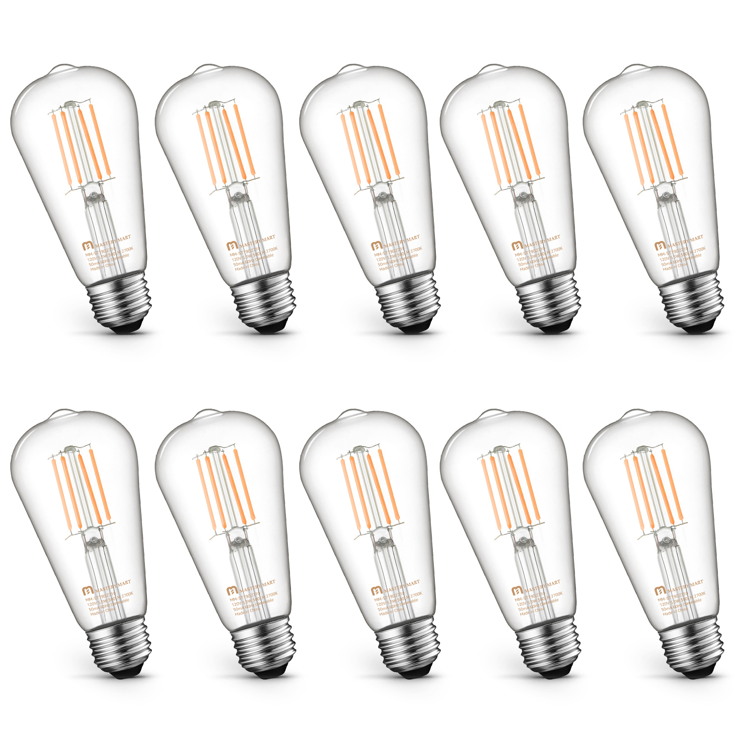 TriGlow (10-Pack) LED 5-Watt (60W Equivalent) DIMMABLE 2700K (Warm ...