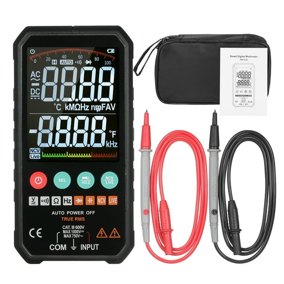 Mastfuyi Super Slim Palm Size 3.3-inch LCD Digital Multimeter 6000 ...