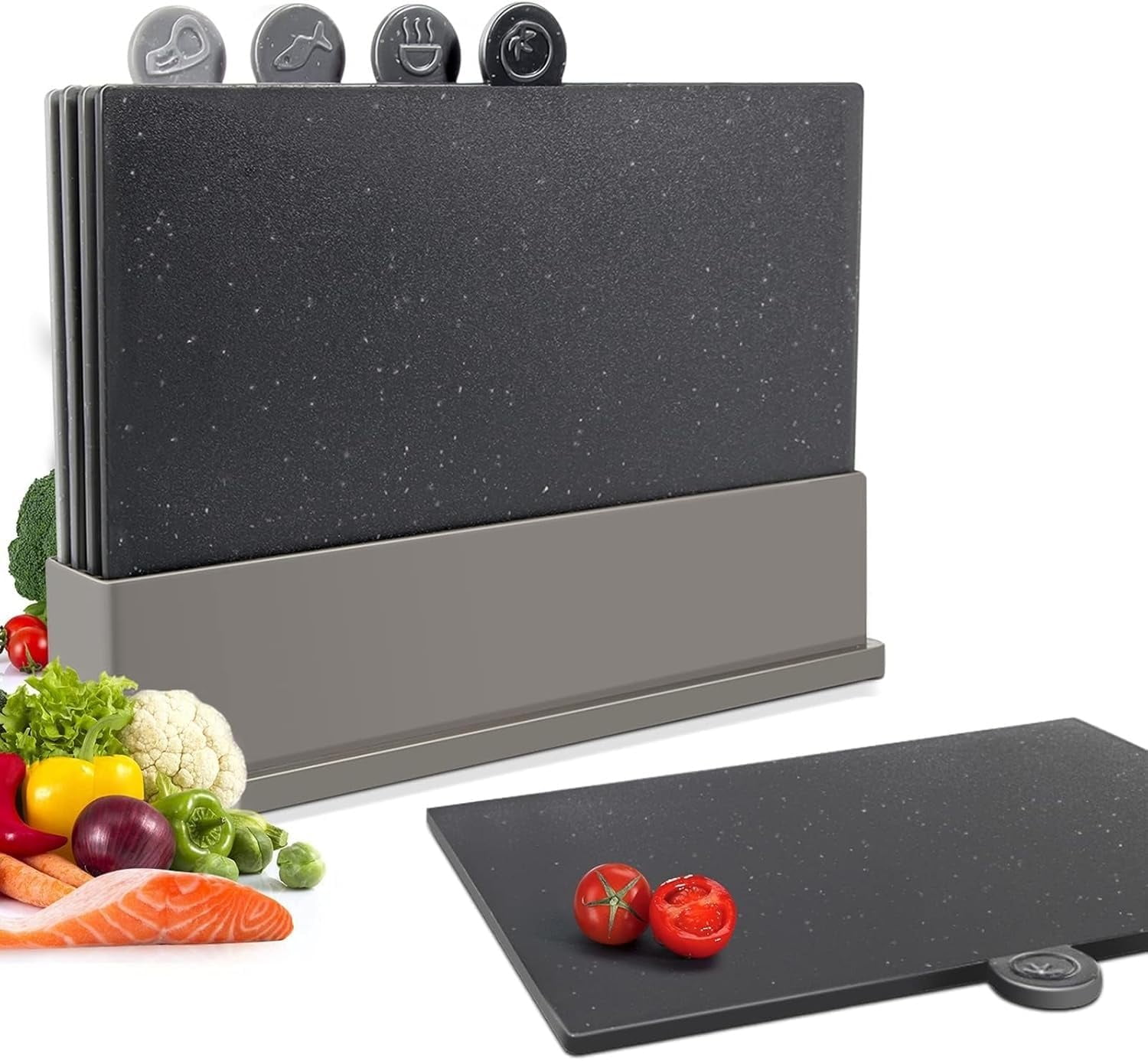 Masthome Index Chopping Board Set, 4-Pieces Plastic Cutting Boards with ...
