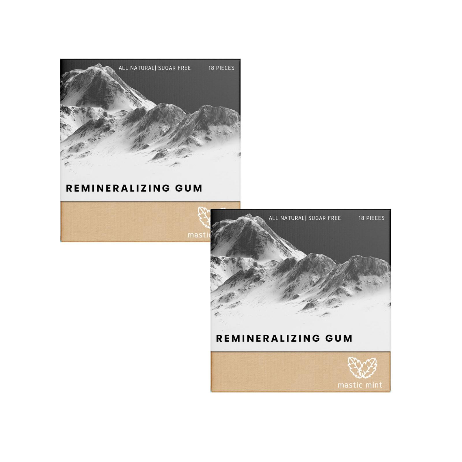 Plum-Colored Larineco Remineralizing Chewable Gum, Mastic Mint, 2 Count ...