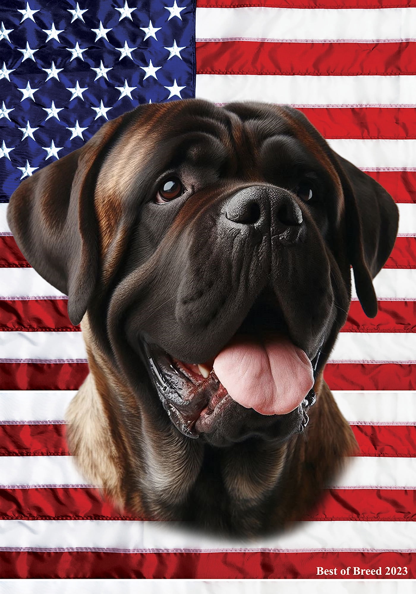 Mastiff Brindle - Best of Breed All-American Patriotic III House Flags ...