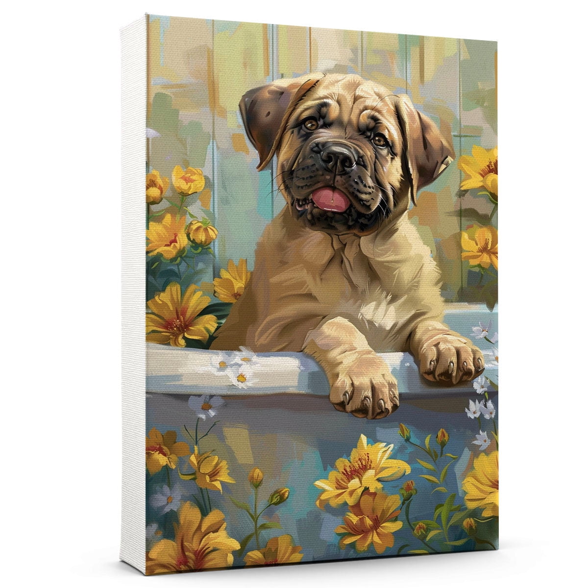 Mastiff Christmas Dog Bathroom Poster Print Farmhouse Bathroom Animals ...
