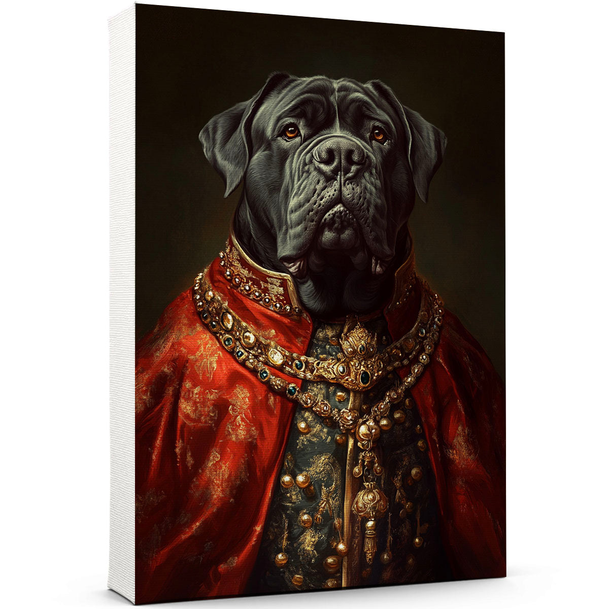 Mastiff Christmas Dog in Royal Costume Poster, Funny Dog Poster, Dog ...