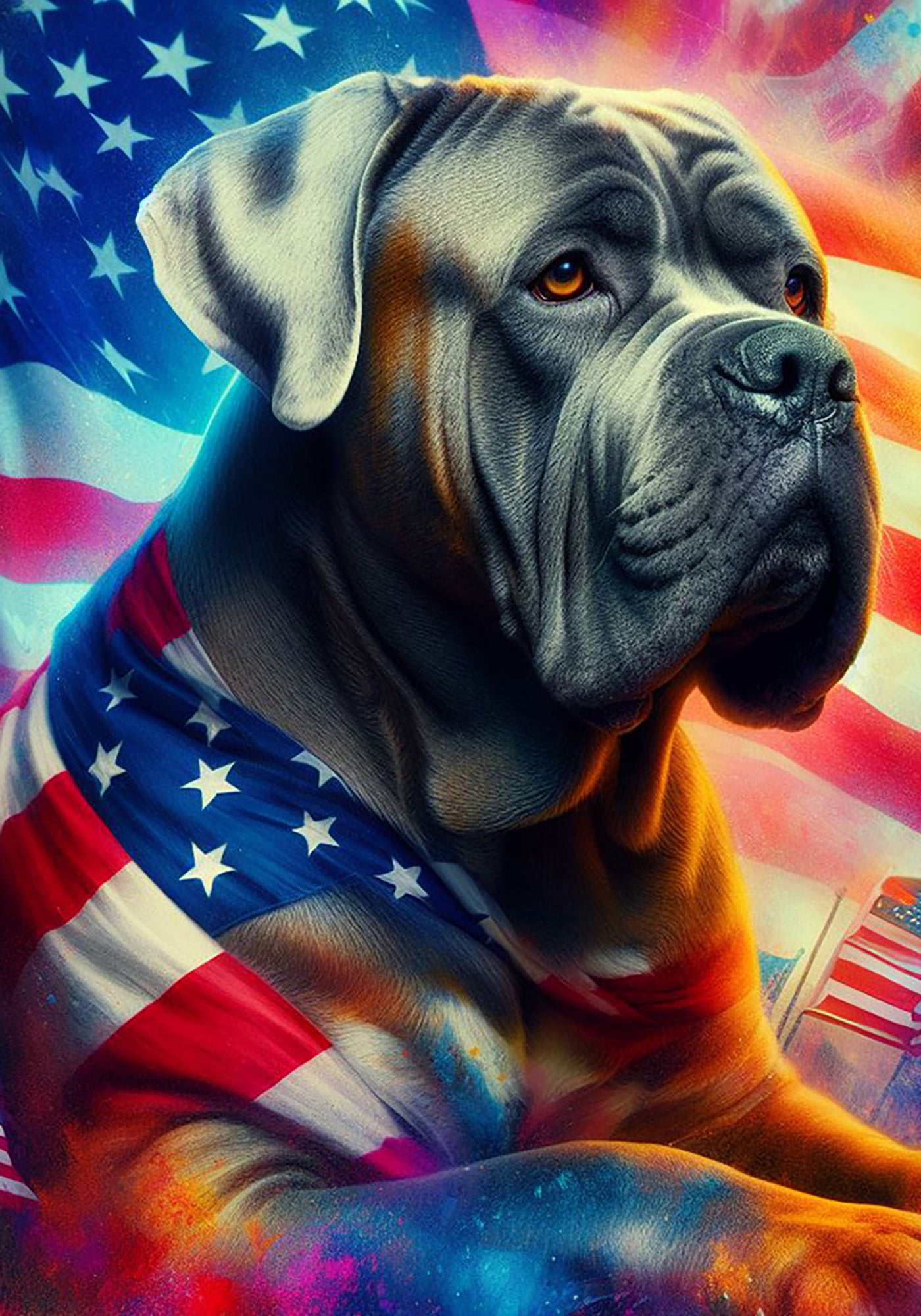 Mastiff Grey - Best of Breed DCR Patriotic I House Flag - Walmart.com