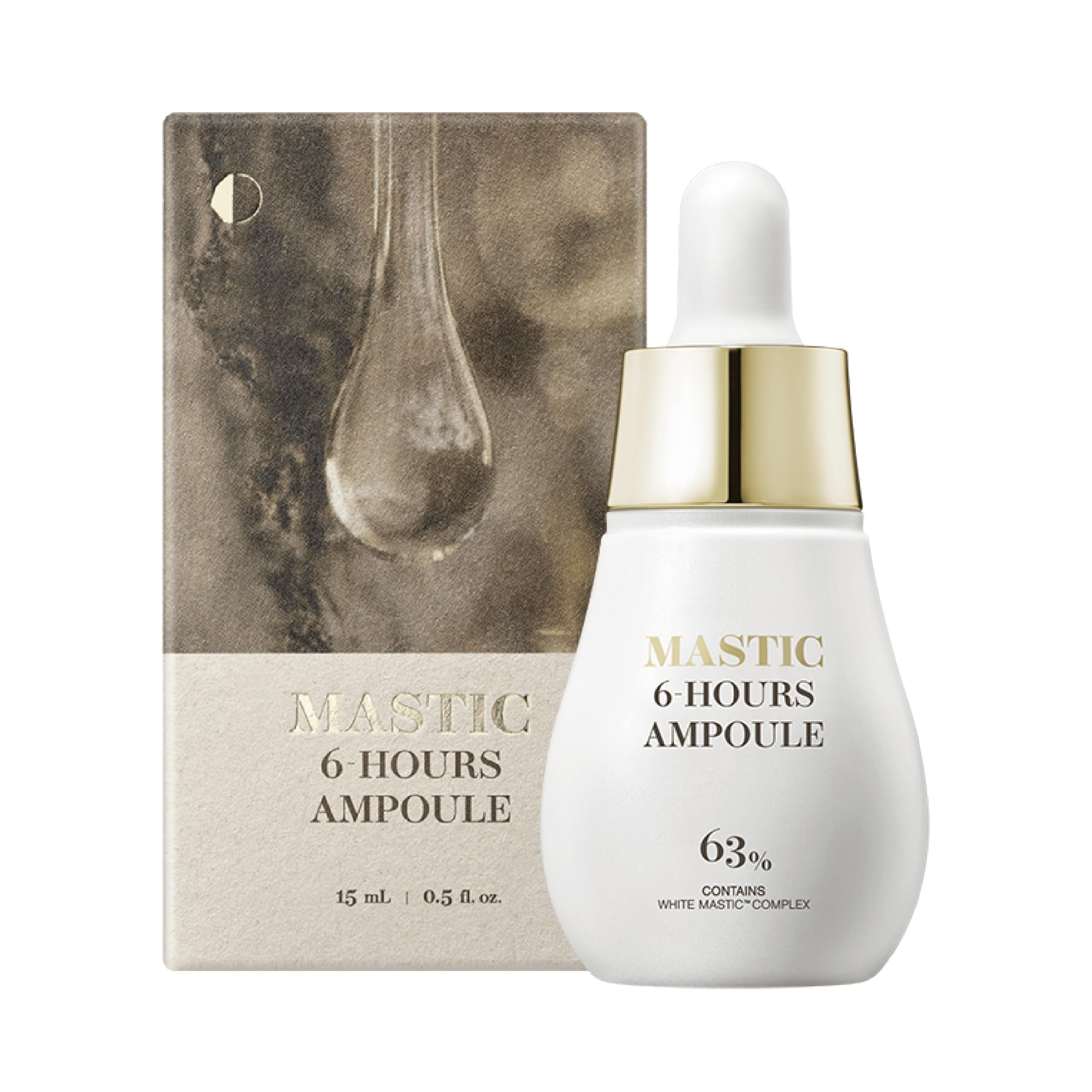 Mastina Mastic Ampoule (Dropper TGF4 Type, 0.5fl oz) - Face Serum Fermented Mastic Gum. White ...