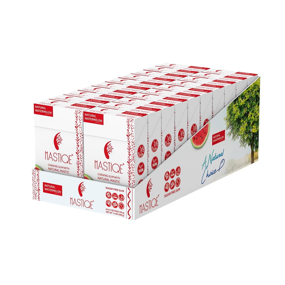 Mastiqe Sugar Free Chewing Gum, Natural Mastic, Watermelon Flavor ...