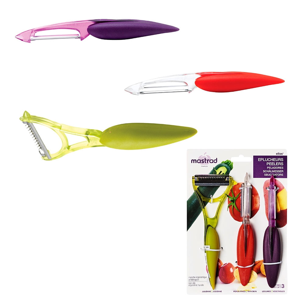 Mastrad 3 Piece Vegetable Peeler Set - Elios 3 Pack Peelers - One ...