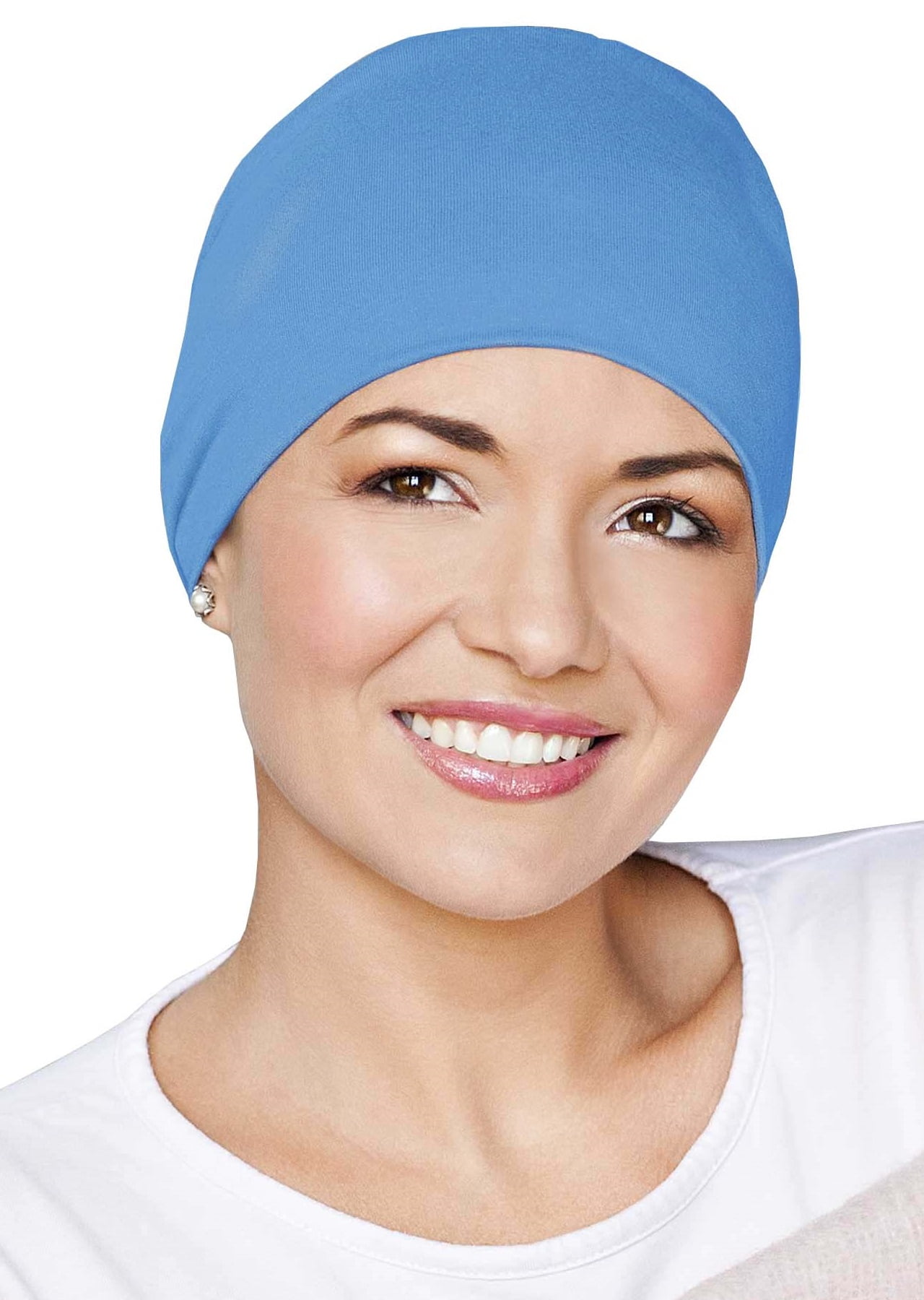Masumi Sleep Hat, Soft Cotton Hats for Women, Head Coverings, Double Layer Beanies (Blue Ocean ...