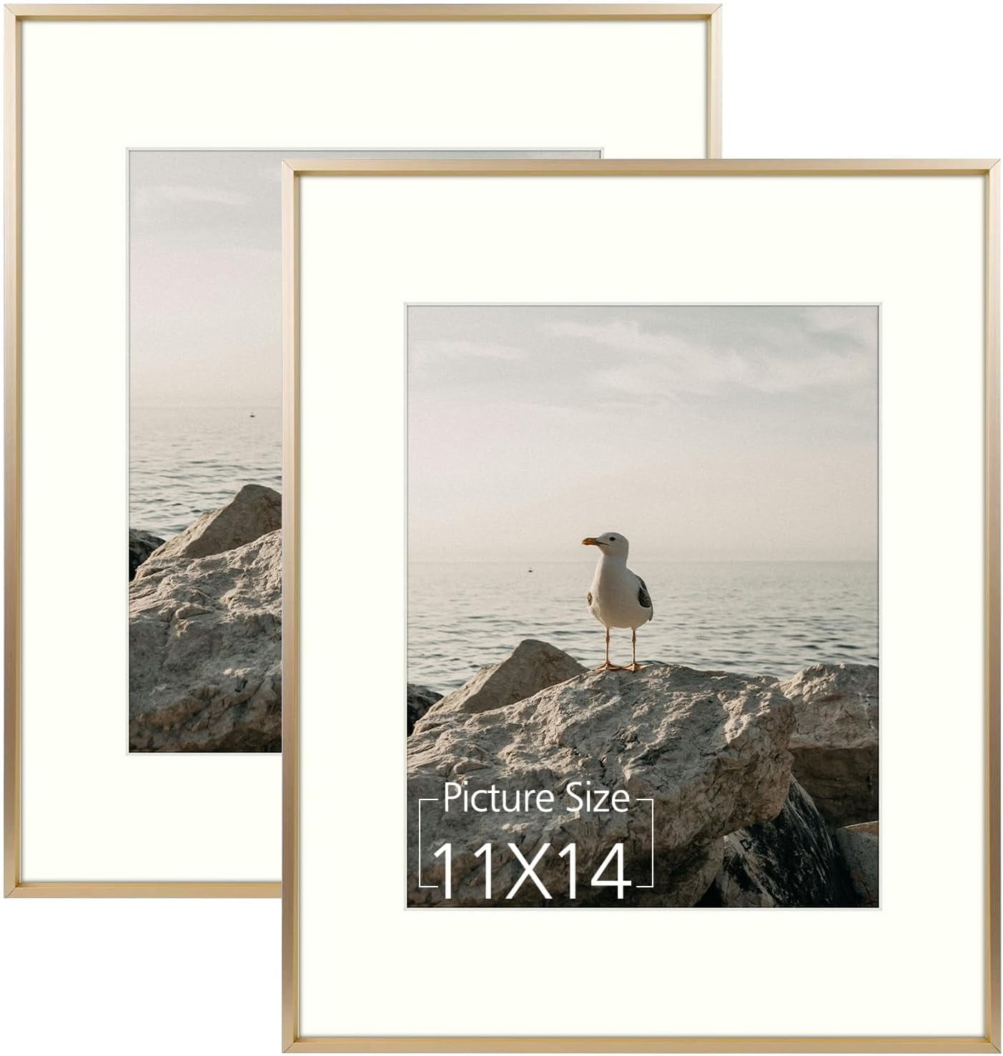 Mat Board Center 16x20 Aluminum Picture Frame - Displays 11x14 with Mat ...