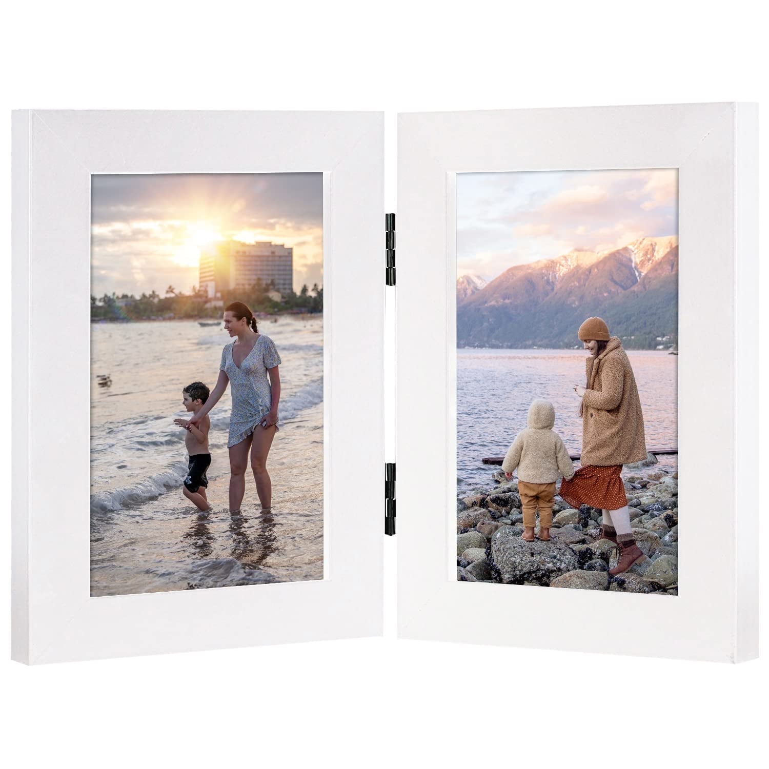 Mat Board Center 2-Opening 5 x 7 White Collage Picture Frames for ...