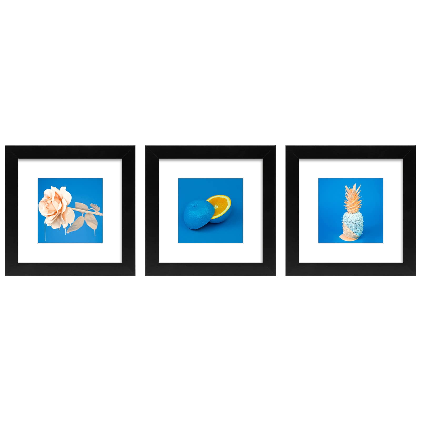 Mat Board Center 6x6 Wood Square Picture Frames, Matted to 4x4 with ...