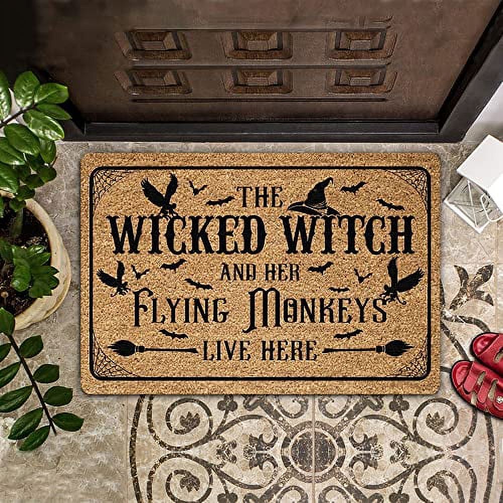Mat for Carpet Doormat Happy Halloween The Wicked and Her Flying ...